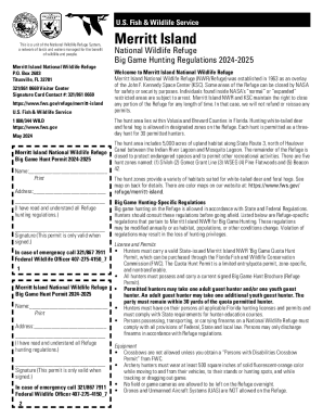 Fillable Online Merritt Island National Wildlife Refuge Big Game Hunt ...