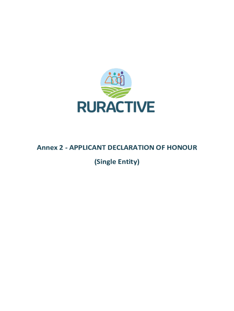 Fillable Online Applicant Declaration of Honour Fax Email Print - pdfFiller