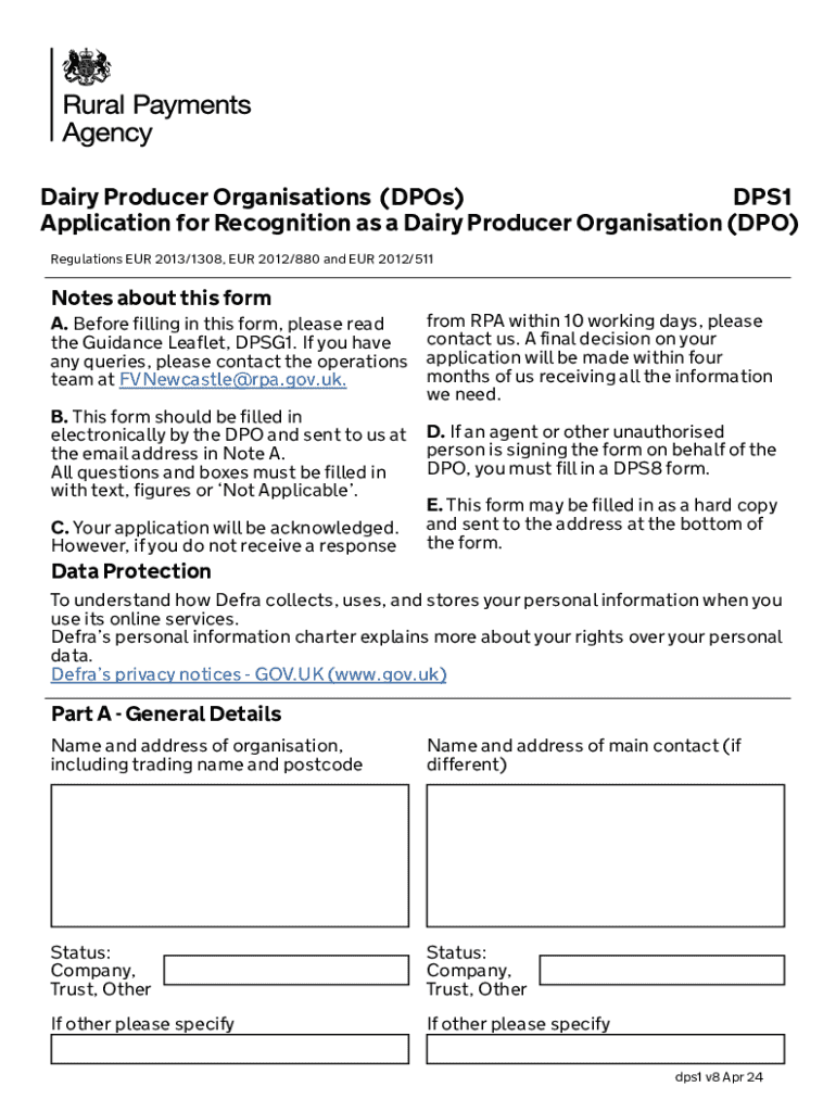 Fillable Online Application form for Recognition as a Dairy Producer ... Fax Email Print - pdfFiller