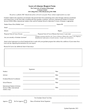 Fillable Online Leave of Absence Request Form Fax Email Print - pdfFiller