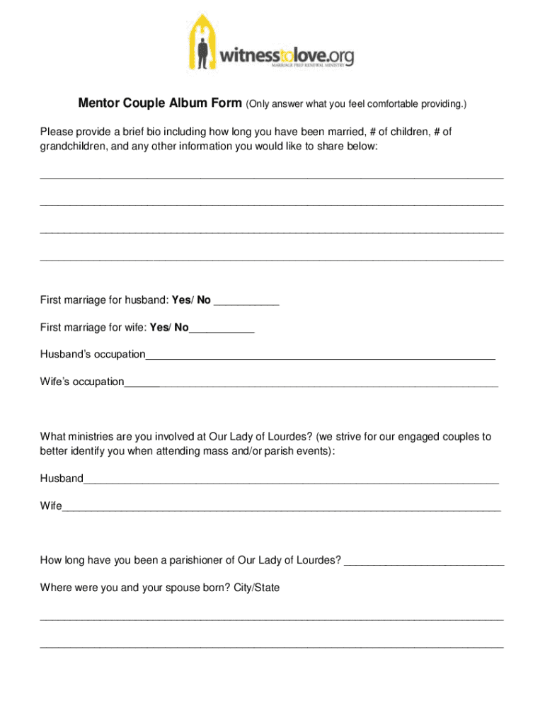Fillable Online Mentor Couple Album Fax Email Print - pdfFiller