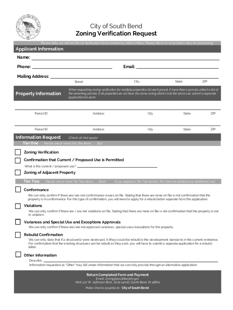 Fillable Online Request a Zoning Verification Letter - City of Champaign Fax Email Print - pdfFiller