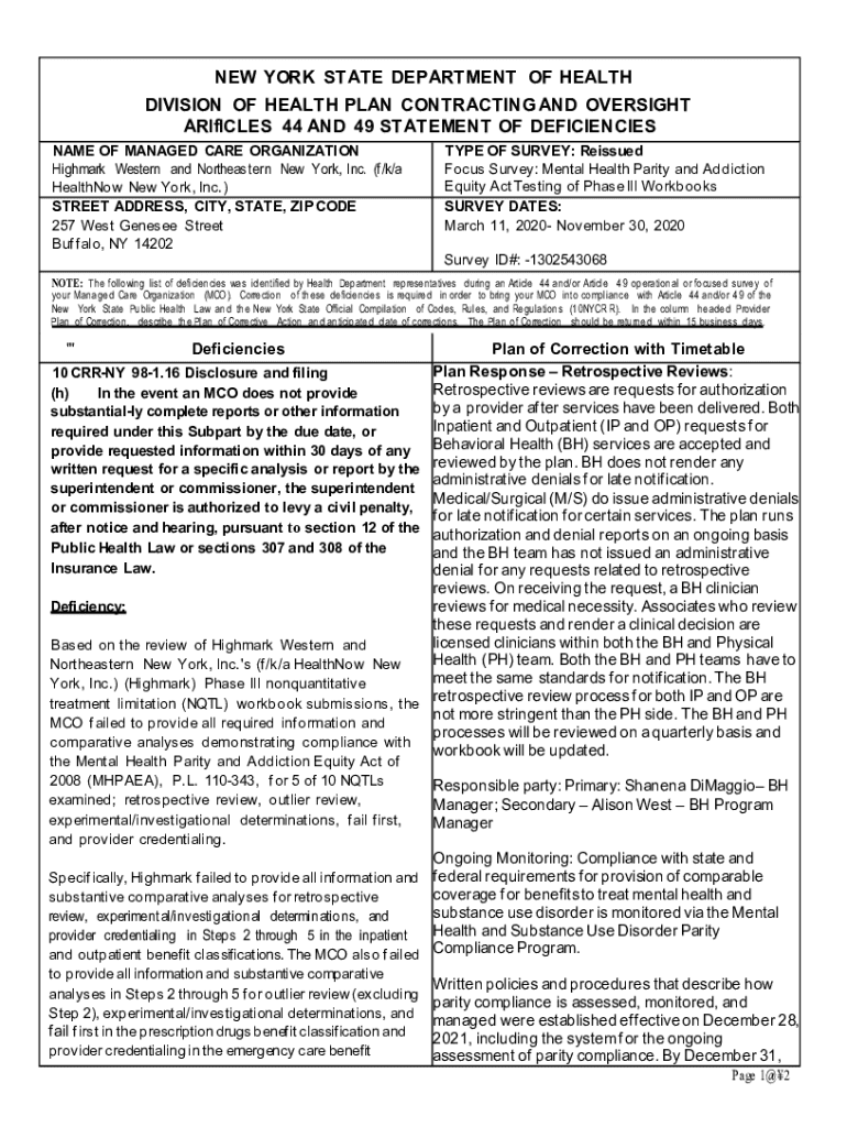 Fillable Online New York State Department of Health - Statement of ...