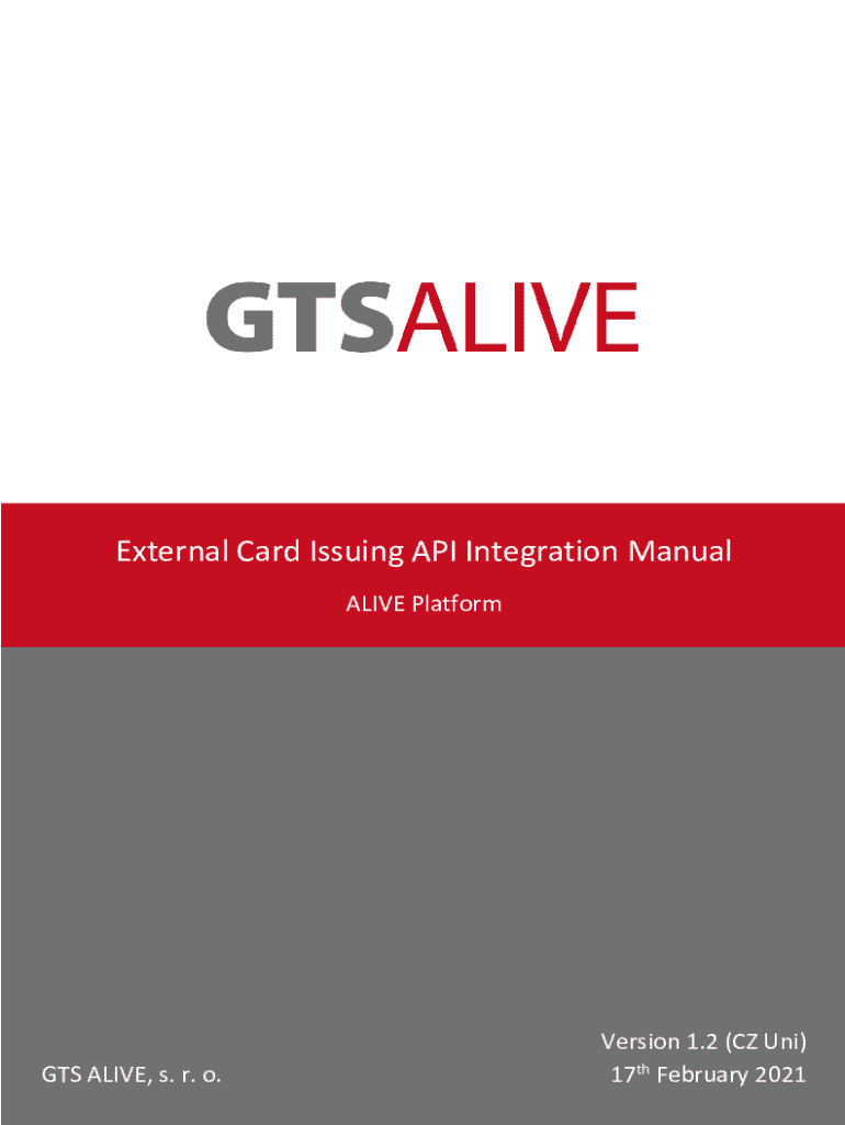 Fillable Online Digital Cards API Integration Manual - ALIVE Platform Fax Email Print - pdfFiller
