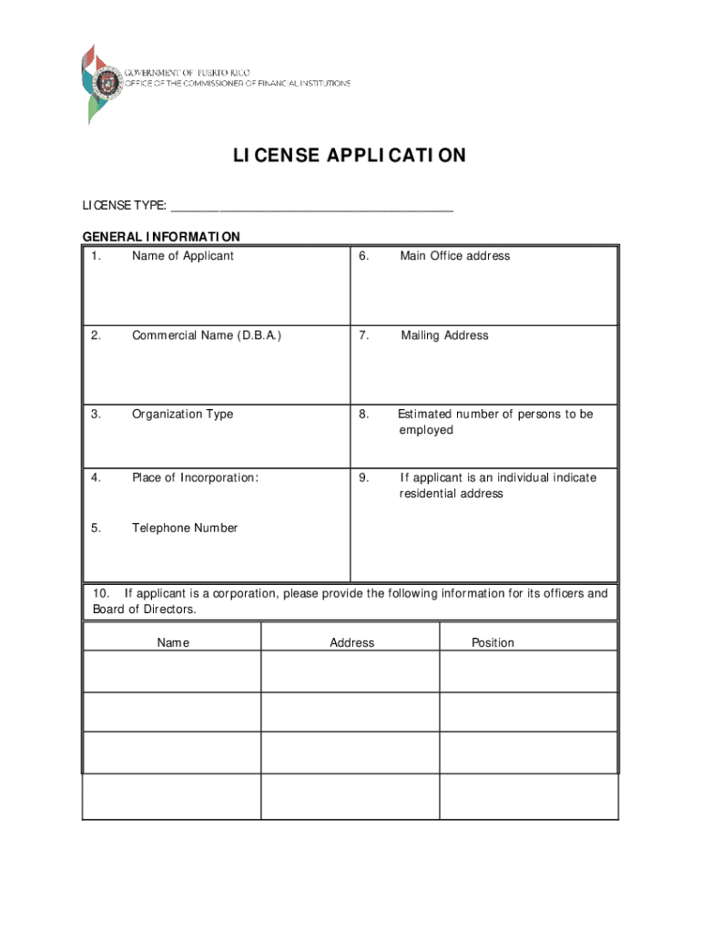 Fillable Online License Application Fax Email Print - pdfFiller
