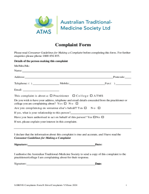 Fillable Online Consumer Complaint Form Fax Email Print - pdfFiller