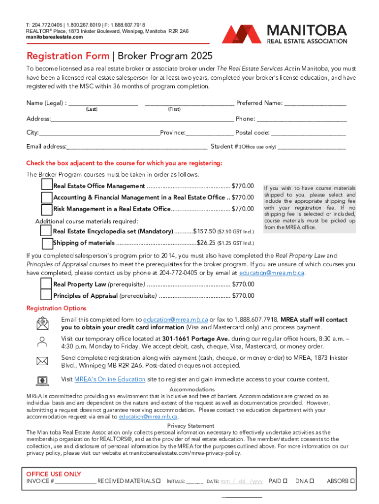 Fillable Online Broker Program Registration Form Fax Email Print ...