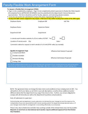 Fillable Online Flexible Work Arrangement Request Form Fax Email Print ...