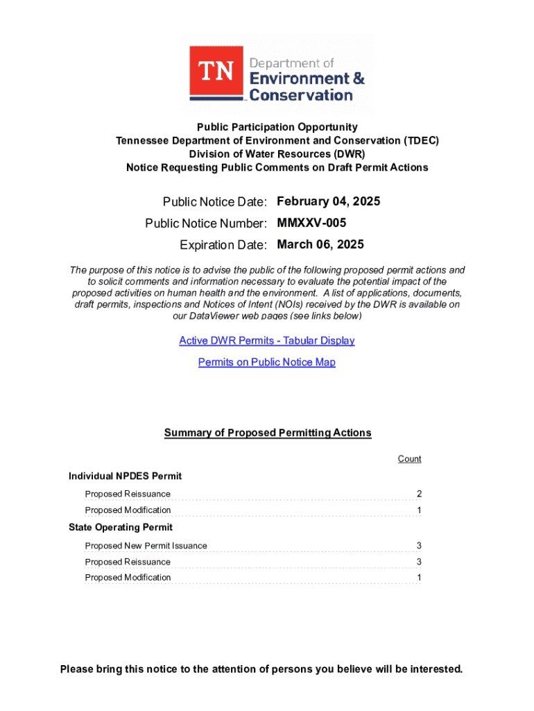 Fillable Online NPDES Permit TNS000000 Notice of Determination Page ... Fax Email Print - pdfFiller