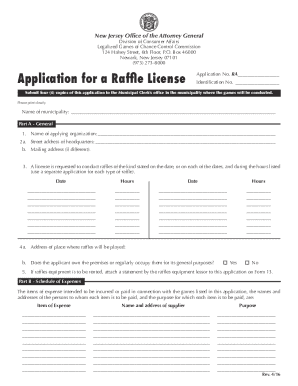 Fillable Online Raffle/bingo License Application Notice Fax Email Print ...