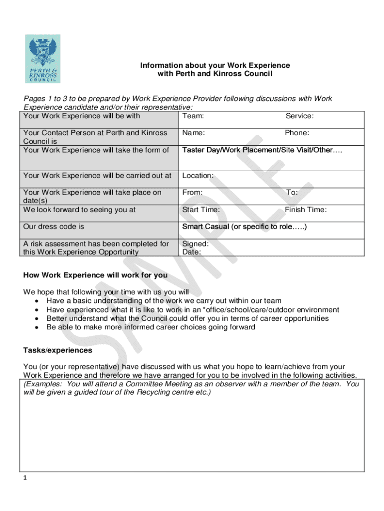 Fillable Online Perth & Kinross Council - Homeless Housing Support ...