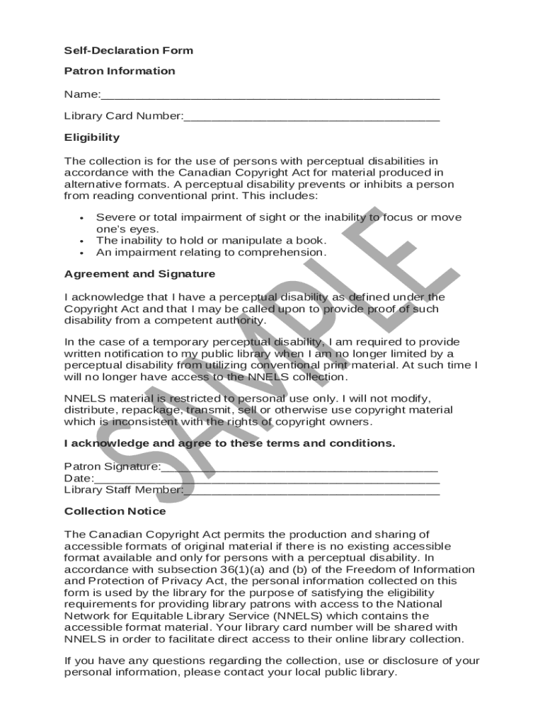 Self-declaration Doc Template | pdfFiller