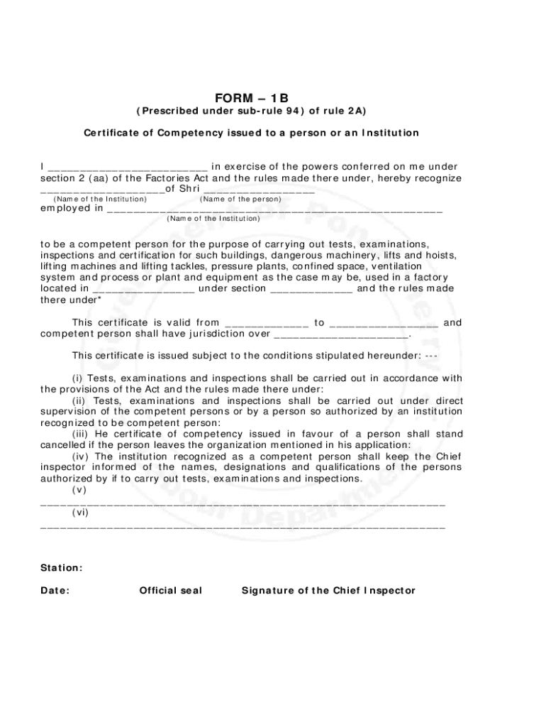 Fillable Online Certificate of Competency Fax Email Print - pdfFiller