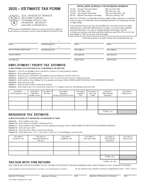 Fillable Online 2025 - Estimate Tax Form Fax Email Print - pdfFiller