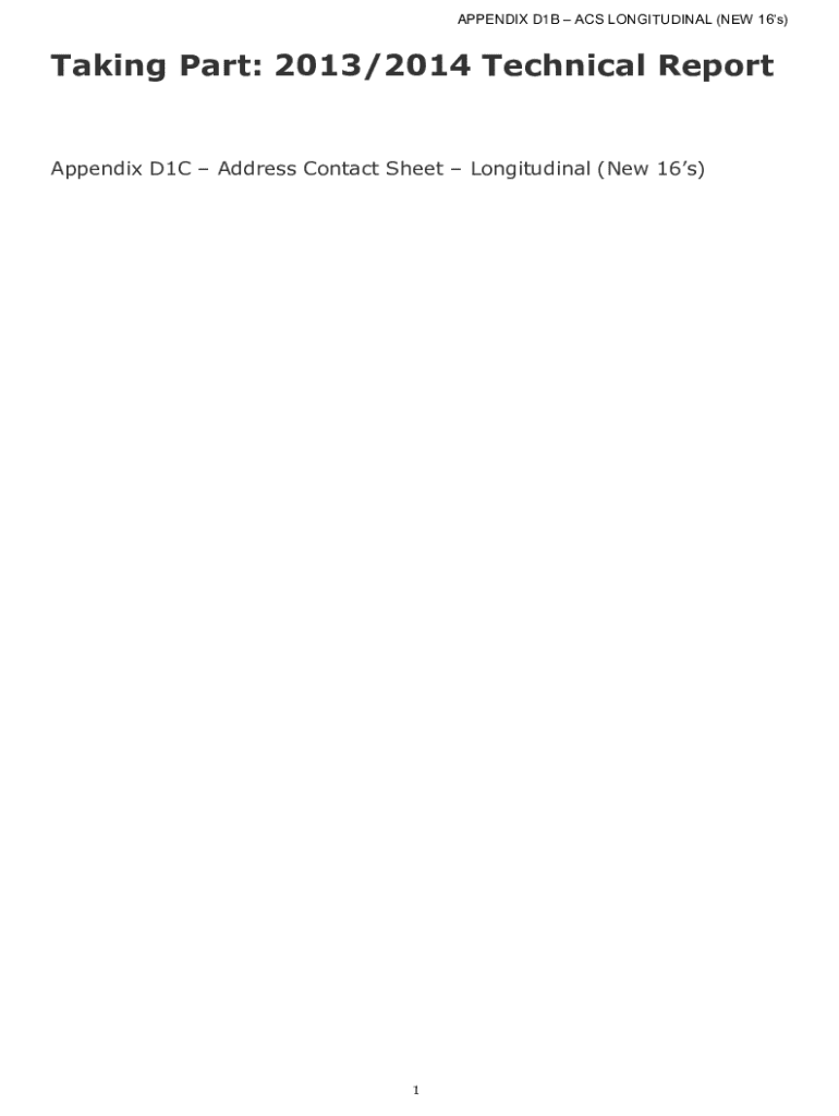 Fillable Online Taking Part: 2013/2014 Technical Report Fax Email Print ...