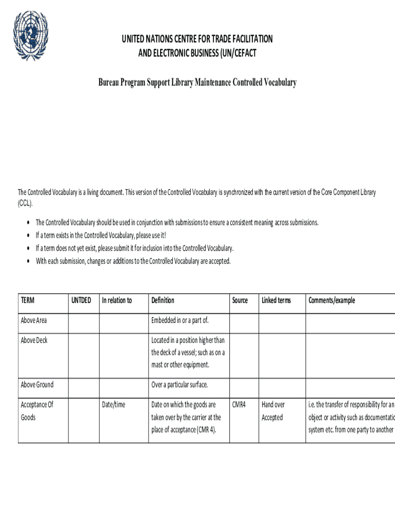 Fillable Online Technical Note: Terminology for Single Window and other ...