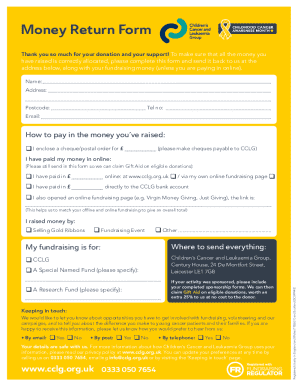Fillable Online Money Return Form Fax Email Print - pdfFiller