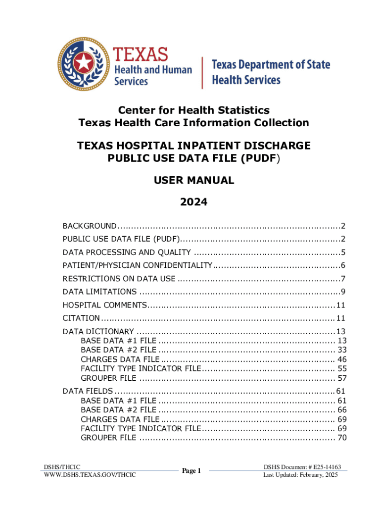 Fillable Online Texas Hospital Inpatient Discharge Public Use Data File ...
