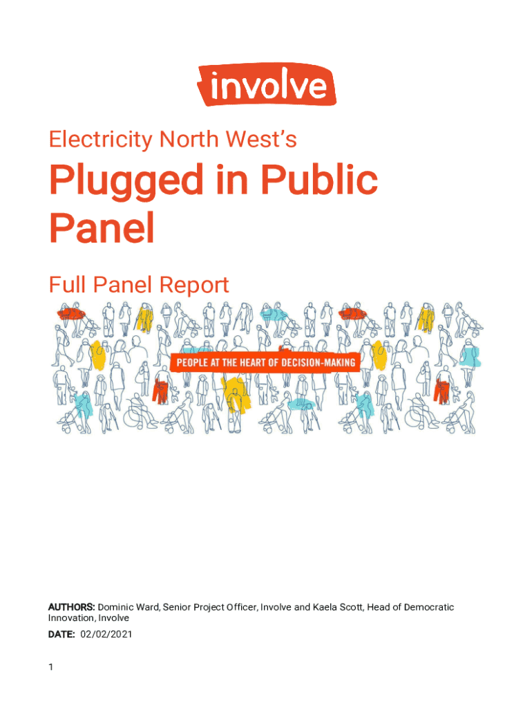 Fillable Online Electricity North West’s Plugged in Public Panel Full ...