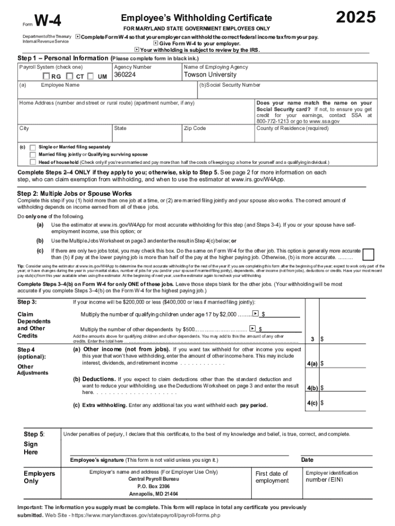 Fillable Online W-4 2025 Employee\'s Withholding Certificate Fax Email ...