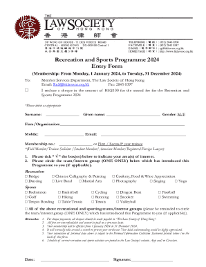 Fillable Online Recreation and Sports Programme 2024 Fax Email Print - pdfFiller