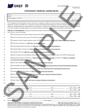 Fillable Online Contingency Removal Addendum No. ____ Fax Email Print ...