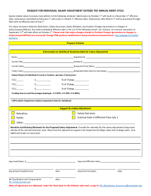 Fillable Online Request for Individual Salary Adjustment Outside the ...