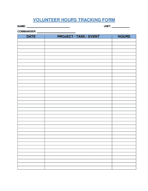 Fillable Online Volunteer Hours Tracking Form Fax Email Print - pdfFiller