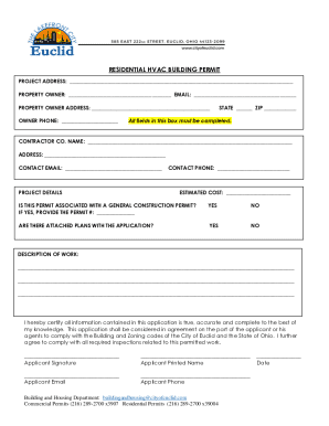 Fillable Online Residential Hvac Building Permit Application Fax Email ...