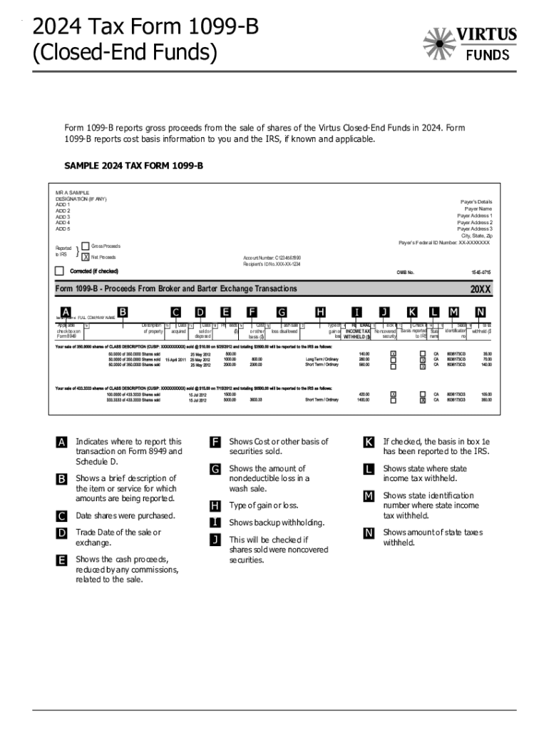 2024 Form 1099-B - Blank Fillable Template | Fill Out, Print & Download ...