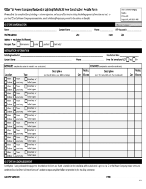 Fillable Online Residential Lighting Retrofit & New Construction Rebate ...