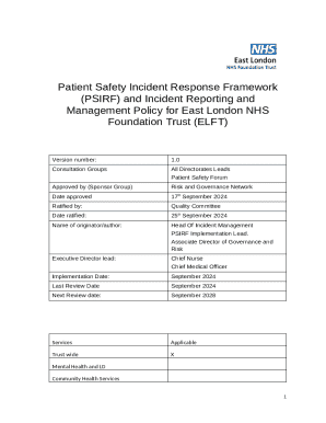 Patient Safety Incident Response Framework and Incident Reporting and ...