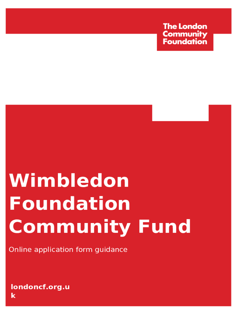 Wimbledon Foundation Community Fund - Online Application Guidelines ...