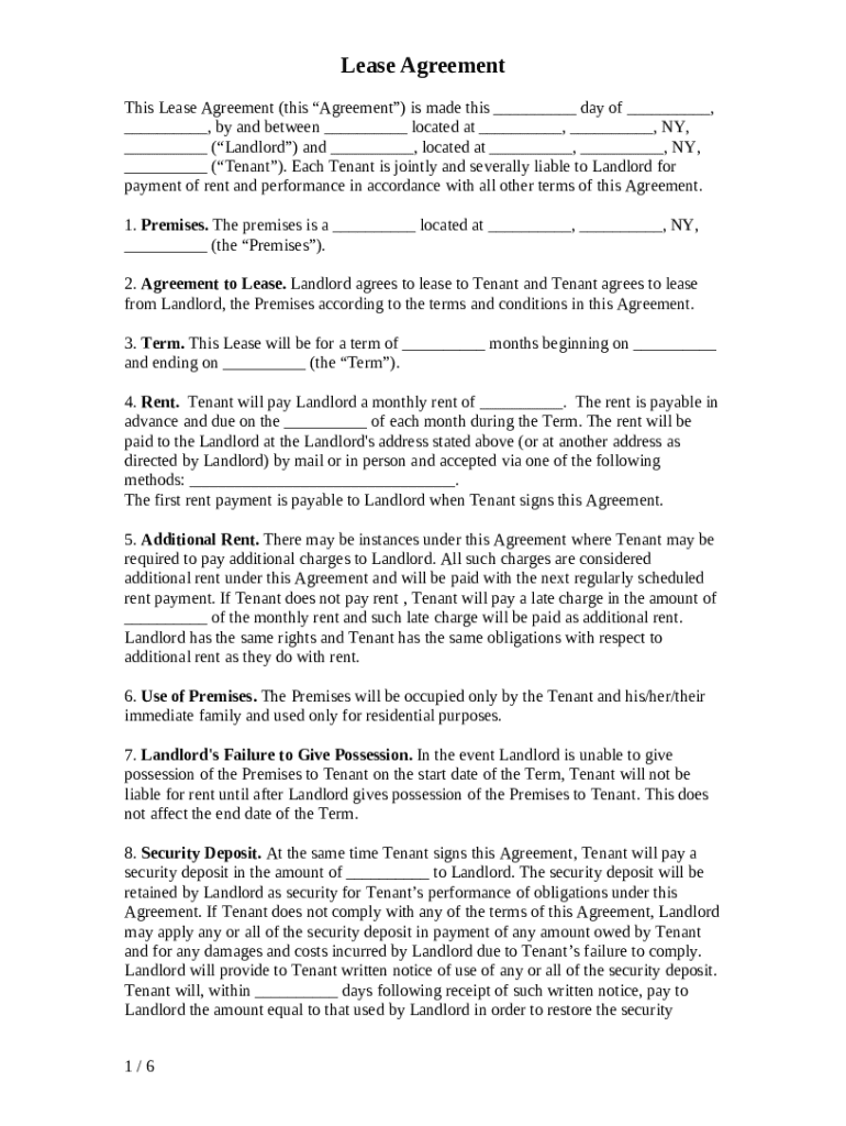 Lease Agreement Doc Template | pdfFiller