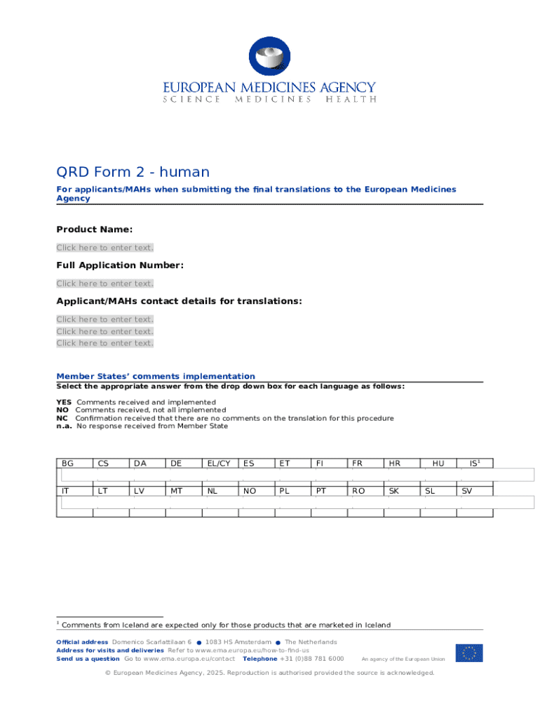 Qrd 2 - Human Doc Template | pdfFiller