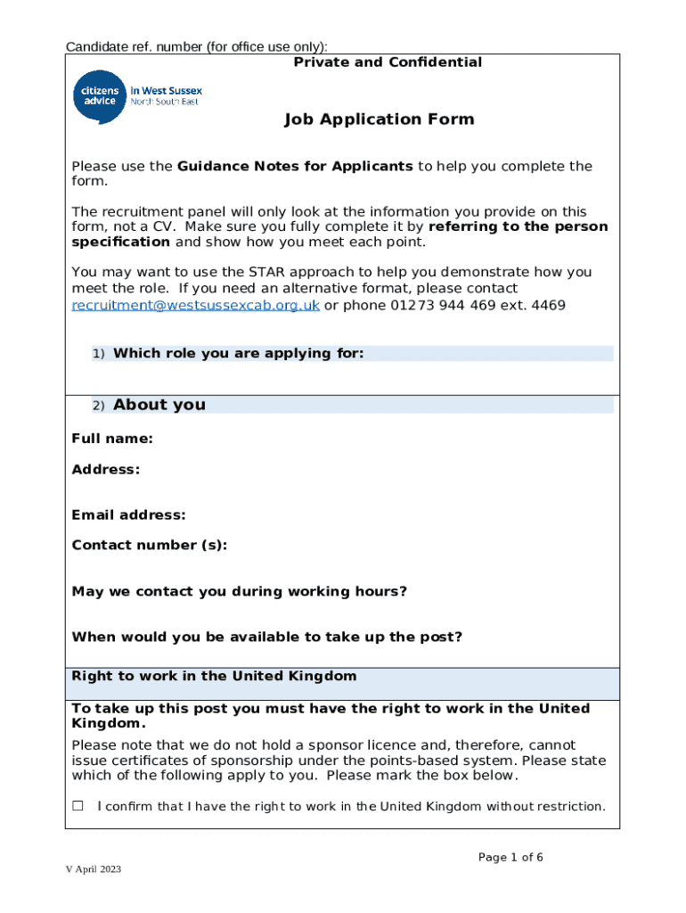 Job Application Doc Template | pdfFiller