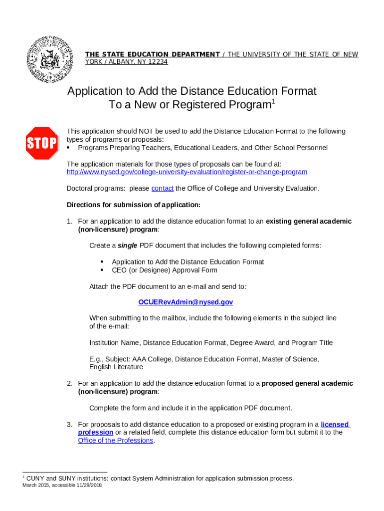 BUSADN-AAS NYSED Distance Learning Application 4- ... Doc Template | pdfFiller