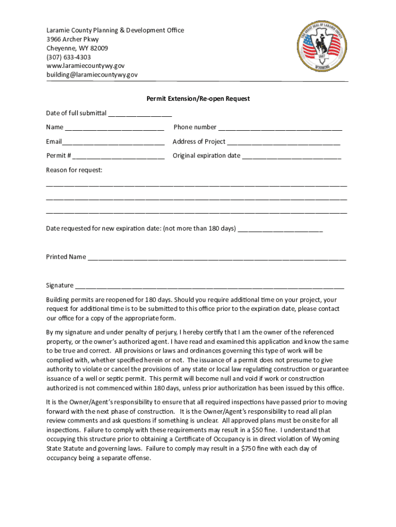 Fillable Online REQUEST TO RE-OPEN BUILDING PERMIT Fax Email Print ...