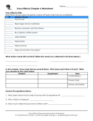 Fillable Online Trace Effects Skills Fax Email Print - pdfFiller