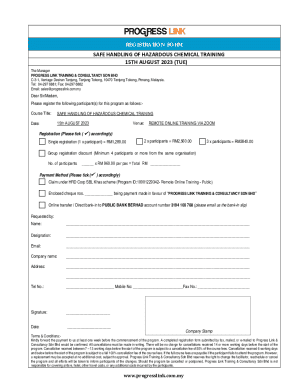Fillable Online Safe Handling of Hazardous Chemical Training Fax Email ...