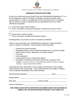 Fillable Online Residence Verification Form Fax Email Print - pdfFiller