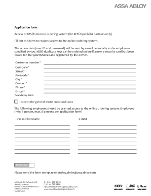 Fillable Online Access to Keso Universe Ordering System Fax Email Print ...
