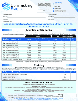 Fillable Online Connecting Steps Assessment Software Order Form for ...