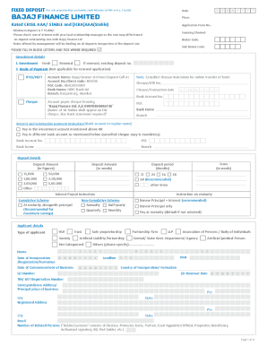 Fillable Online Bajaj Finance Limited Fixed Deposit Application Fax Email Print - pdfFiller