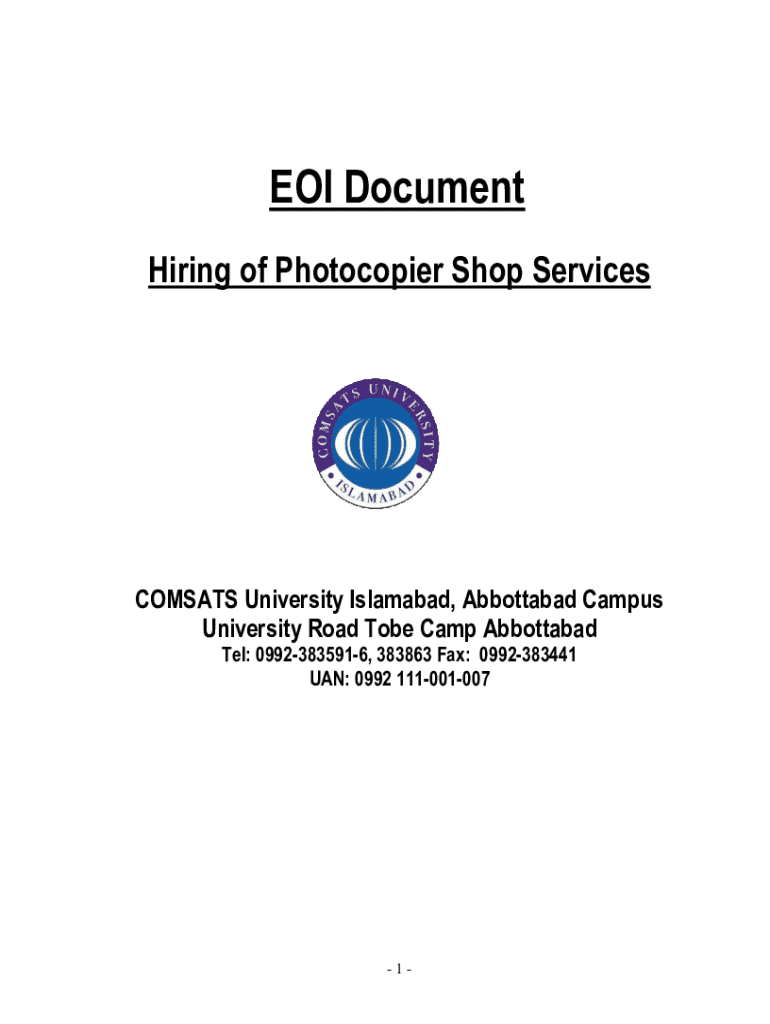 Fillable Online Hiring of Photocopier Shop Services Fax Email Print ...