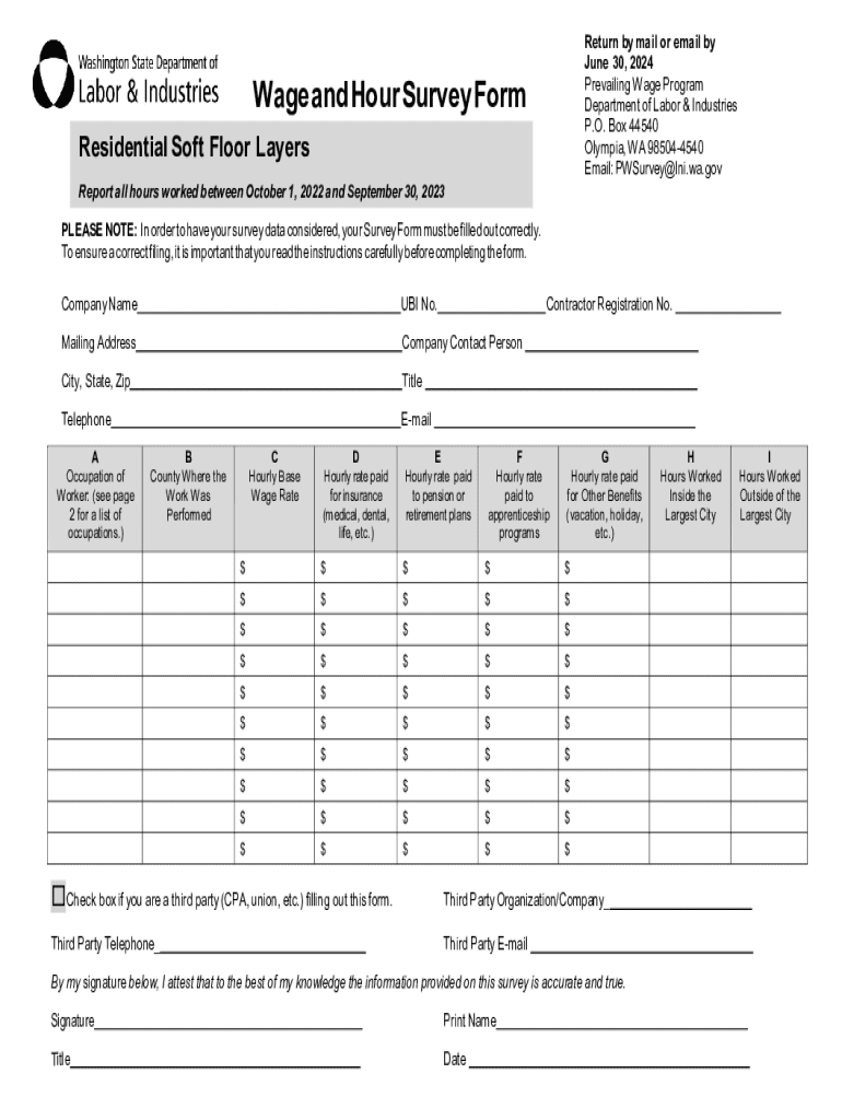 Fillable Online Wage and Hour Survey for Residential Soft Floor Layers Fax Email Print - pdfFiller