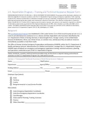 Fillable Online U.s. Repatriation Program – Training and Technical ...