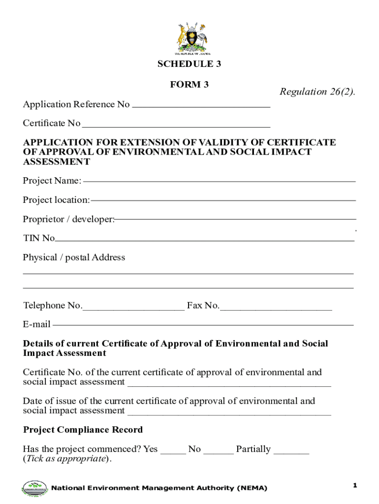 Fillable Online Application for Extension of Validity of Certificate of ...