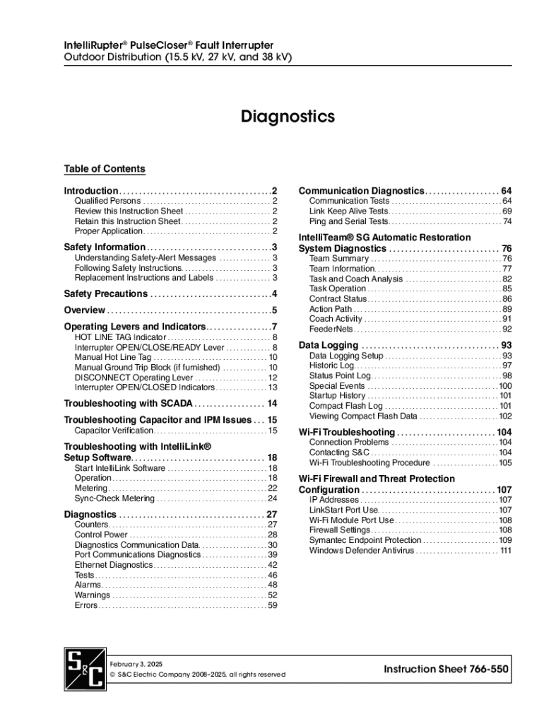Fillable Online Intellirupter® Pulsecloser® Fault Interrupter - Outdoor ...