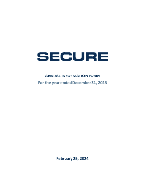Fillable Online Annual Information Form for the Year Ended December 31, 2023 Fax Email Print ...